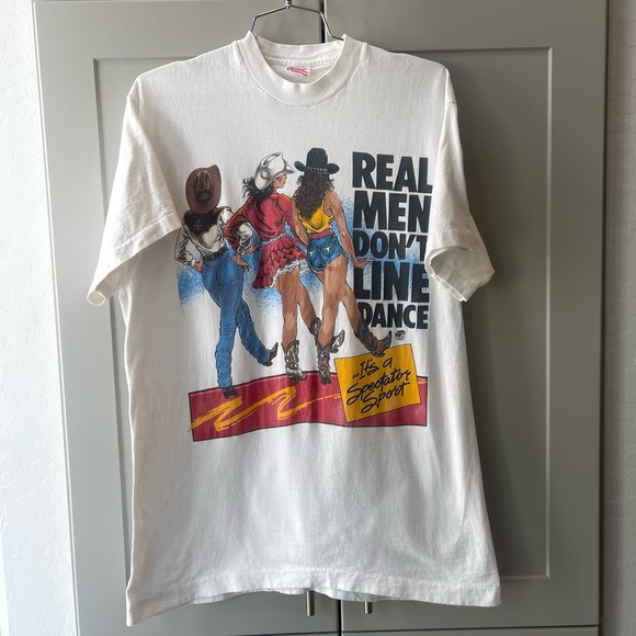 Fruit of the Loom | Shirts | Vintage 9s Real Men Dont Line Dance Its A Spectator Sport Cowgirl ...